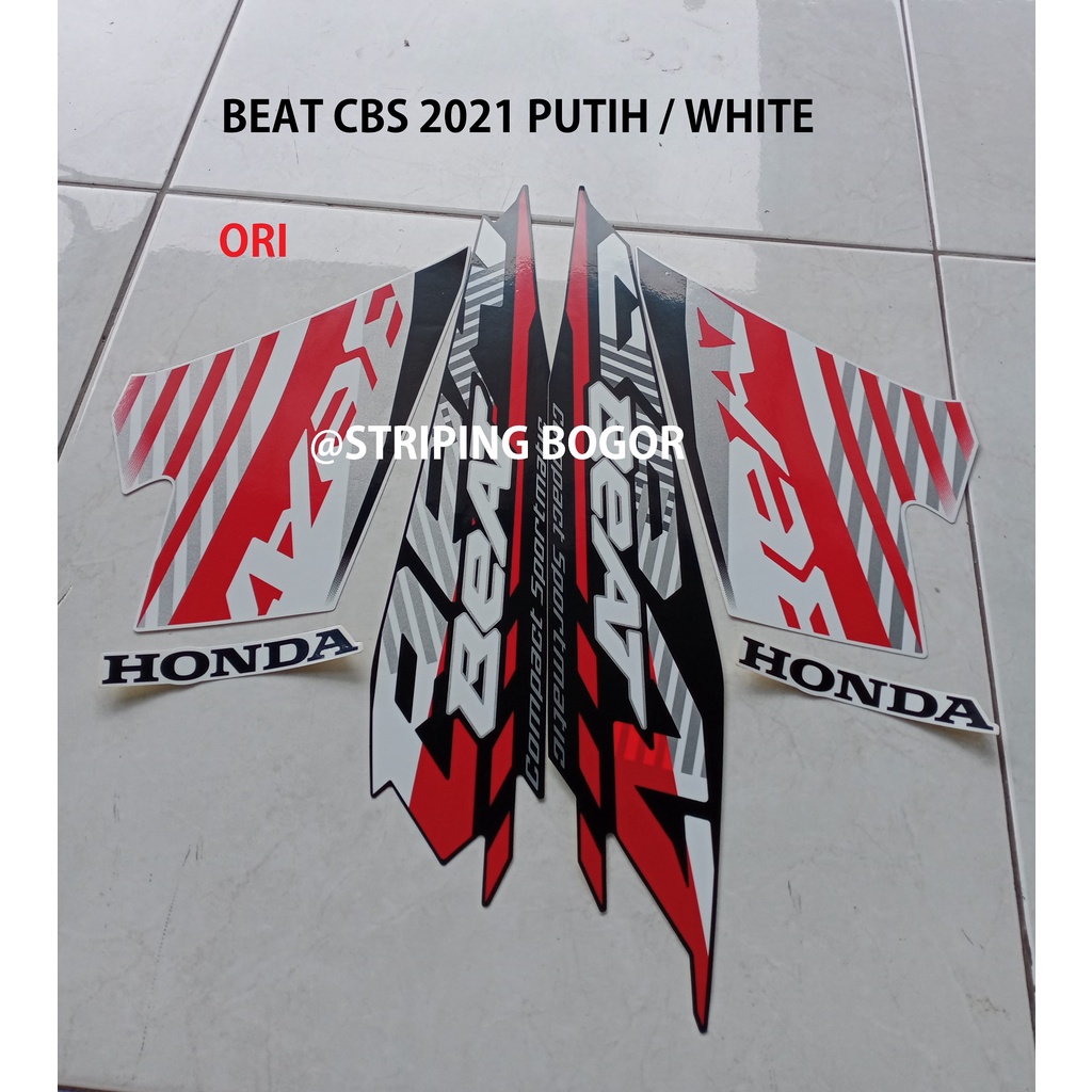 Jual Striping Stiker Motor Honda Beat CBS 2021 Putih White | Shopee ...