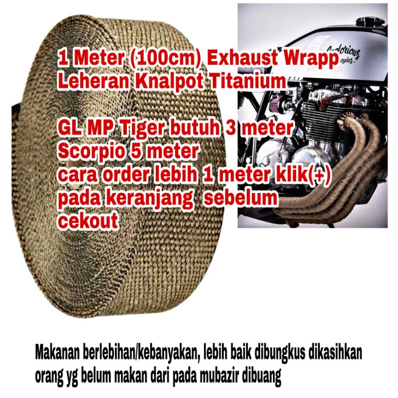 Jual Satu Meter Exhaust Wrapp Titanium Blebet Leher Knalpot | Shopee ...