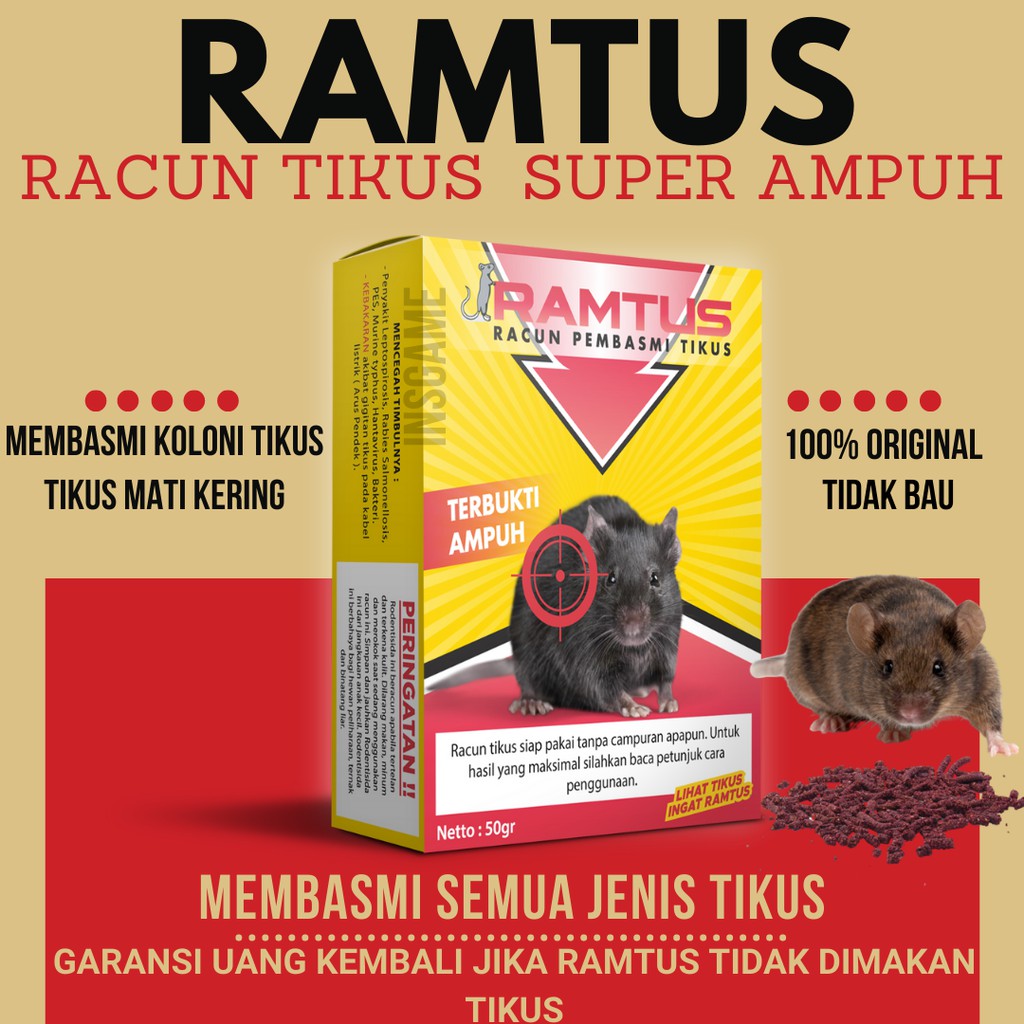 Jual Ramtus Racun Pengusir Anti Tikus Ampuh Mati Kering Tanpa Bau Basmi ...
