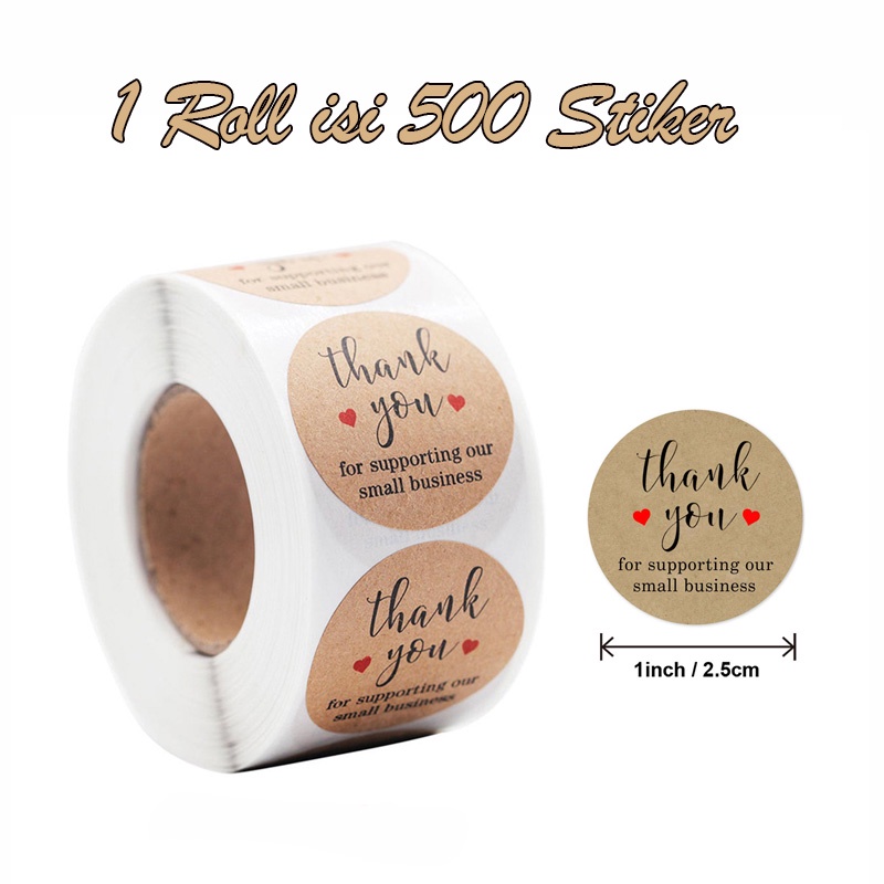 Jual EYSTOR - 1 Roll (500Pcs) Stiker Label Thank You Sticker Craft ...
