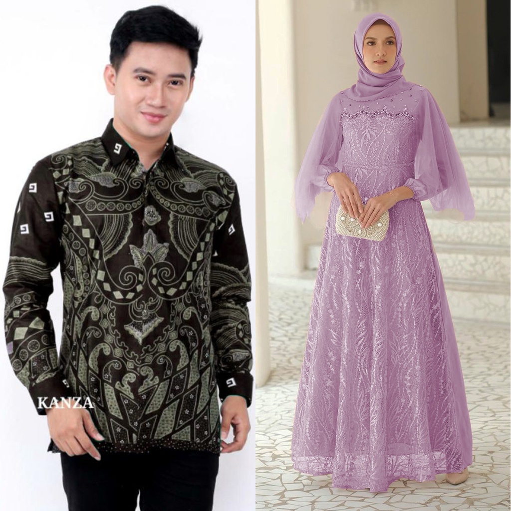Jual Baju Batik Couple Gamis Brukat | Batik Couple Baju Tunangan ...