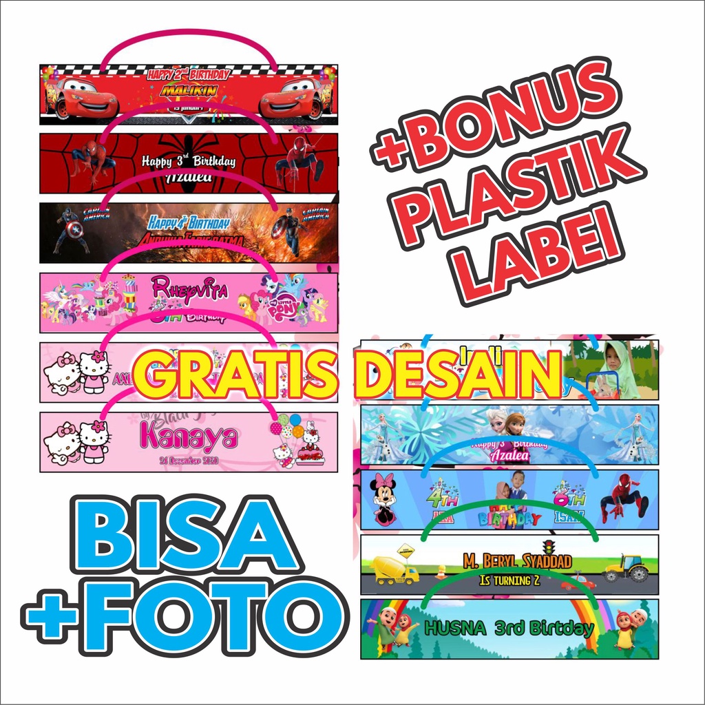Jual Label Tas Ultah Snack Plastik Ulang Tahun Bisa Custom Nama dan ...
