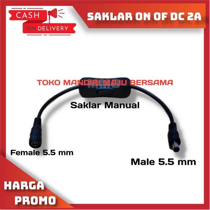 Jual SAKLAR ON OFF DC 2A / KABEL DC MALE DAN FEMALE | Shopee Indonesia