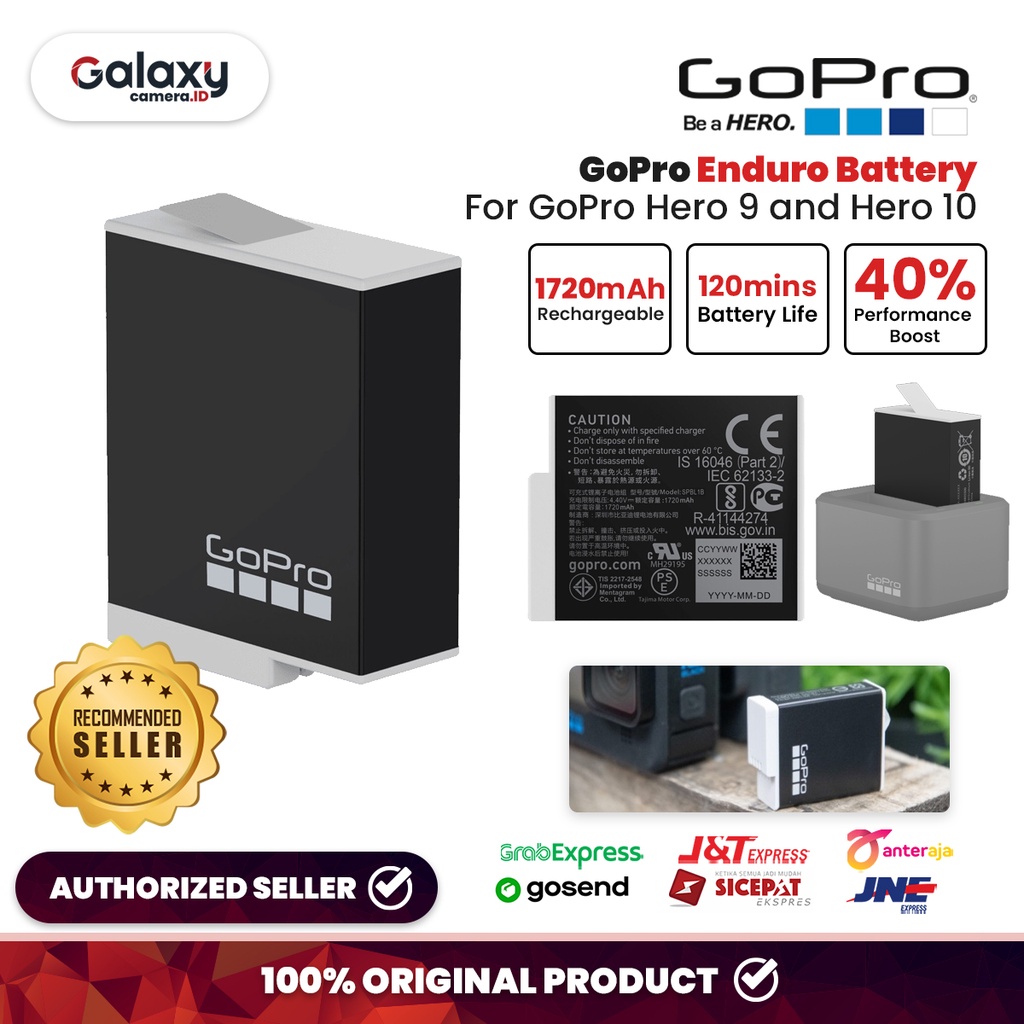Jual GoPro Enduro Rechargeable Battery HERO10 HERO9 HERO11 Black ...