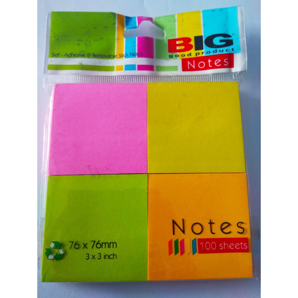 Jual STICKY NOTE / POST IT BIG 76X76 4 WARNA | Shopee Indonesia