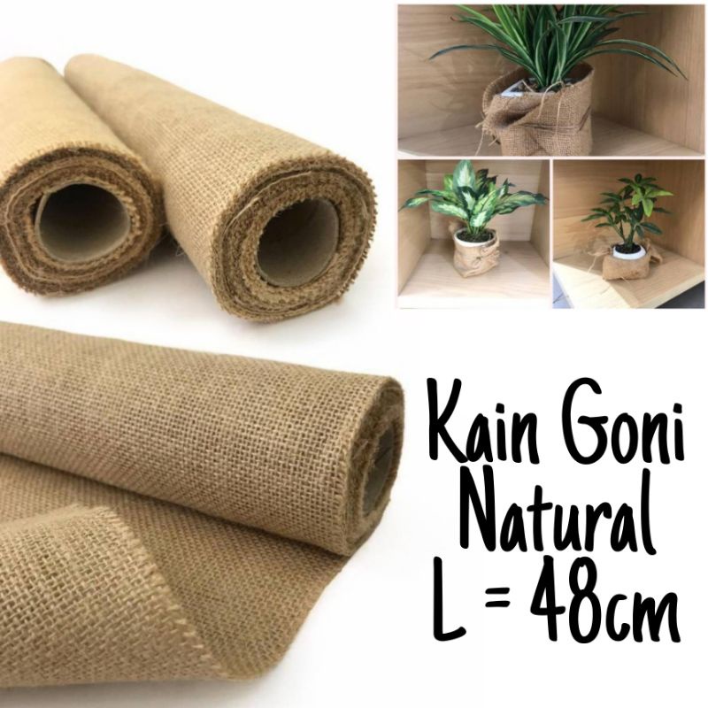 Jual 1 Roll - Kain Goni Natural Import Lebar 50 cm obras dua sisi ...