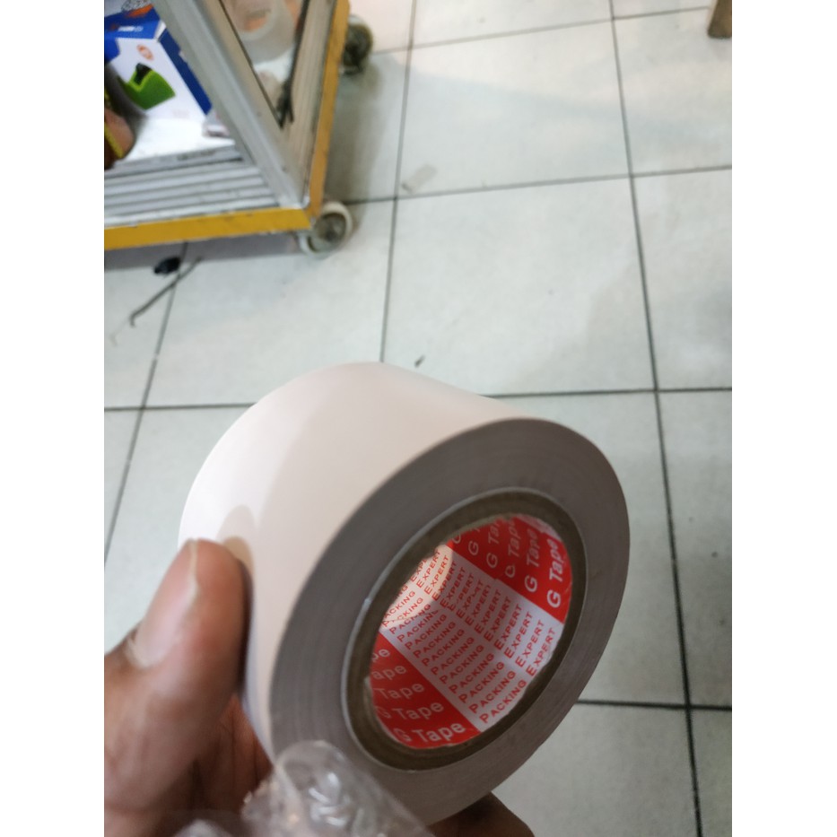 Jual Lakban AC warna cream merk gold tape | Shopee Indonesia