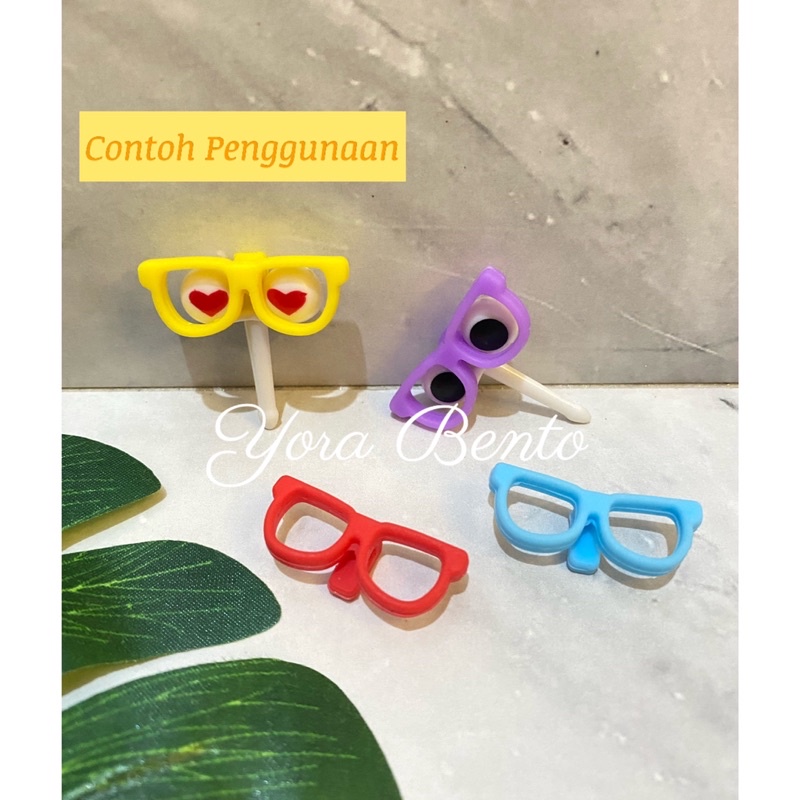 Jual Silicone Kacamata Food Pick Tusukan Bento Foodpicks Bento Tools ...