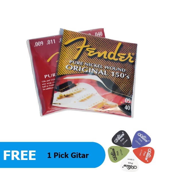 Jual senar fender 009 gitar listrik akustik 1set free pick gitar ...