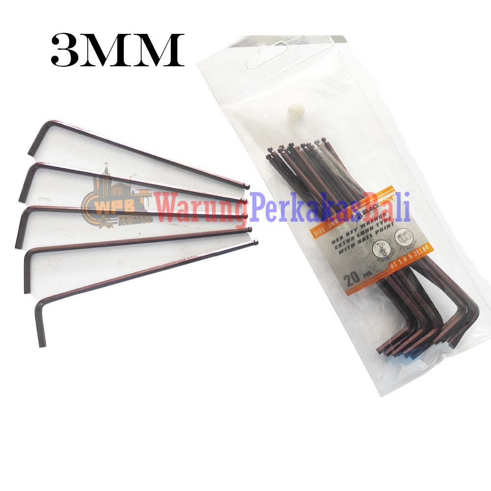 Jual BLACKFOOT Kunci L 3MM BallPoint Extra Long Kunci L Hex Key Ball Point 3 mm Satuan | Shopee ...