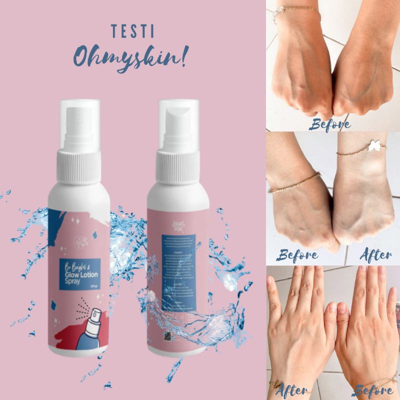 Jual BE BRIGHT & GLOW LOTION SPRAY OHMYSKIN! (BPOM) | Shopee Indonesia