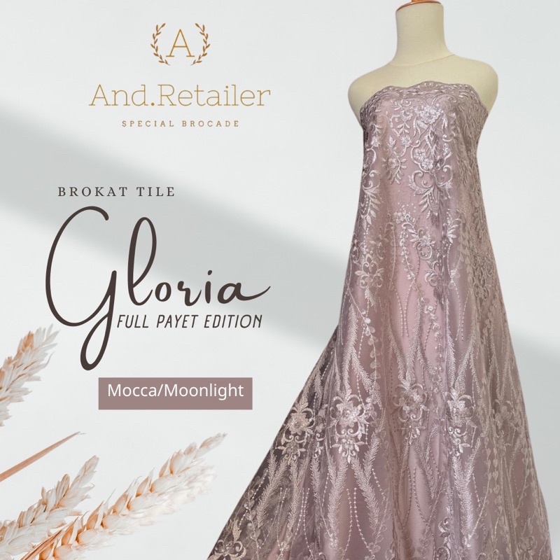 Jual Dasar Kebaya Mewah Brokat Tile Payet Gloria Exclusive Warna Coksu ...