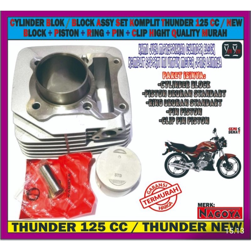 Jual CYLINDER BLOCK / BLOK ASSY SET KOMPLIT THUNDER 125cc/THUNDER NEW ...