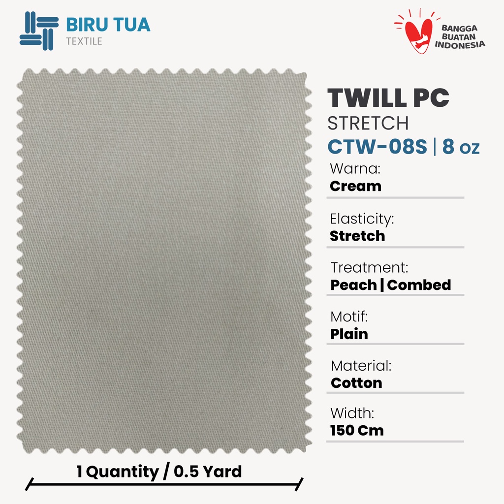 Jual Cotton Twill PC / Katun Twill Stretch Kain Bahan Celana Chinos ...
