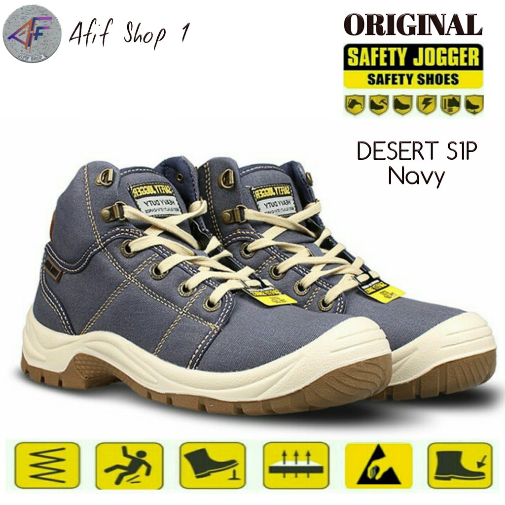 Jual Sepatu Sepatu Safety Jogger DESERT S1P NAVY Original - sepatu ...