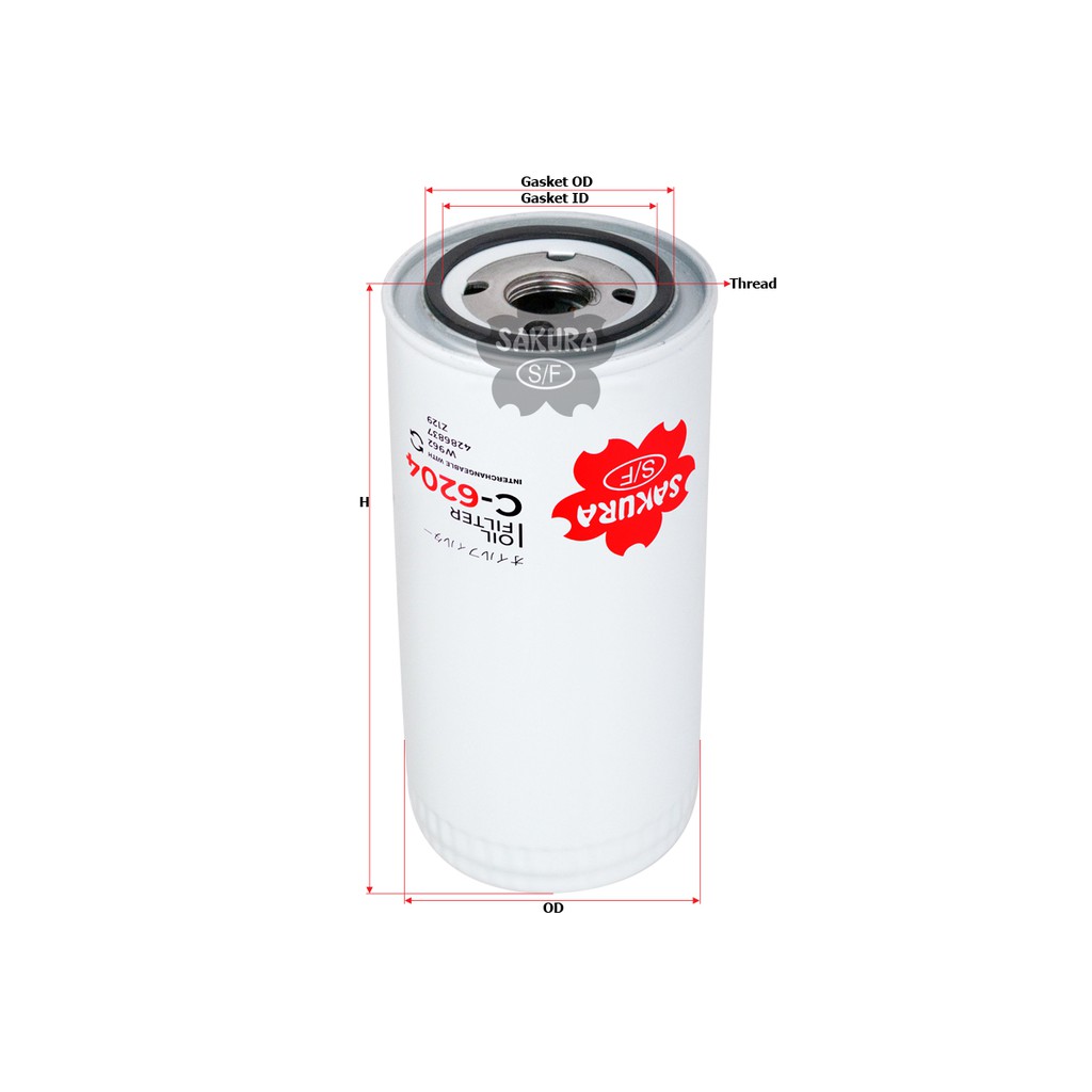 Jual Sakura Oil Filter Oli C-6204 Deutz, Atlas Copco, Clark, Bomag 212 ...