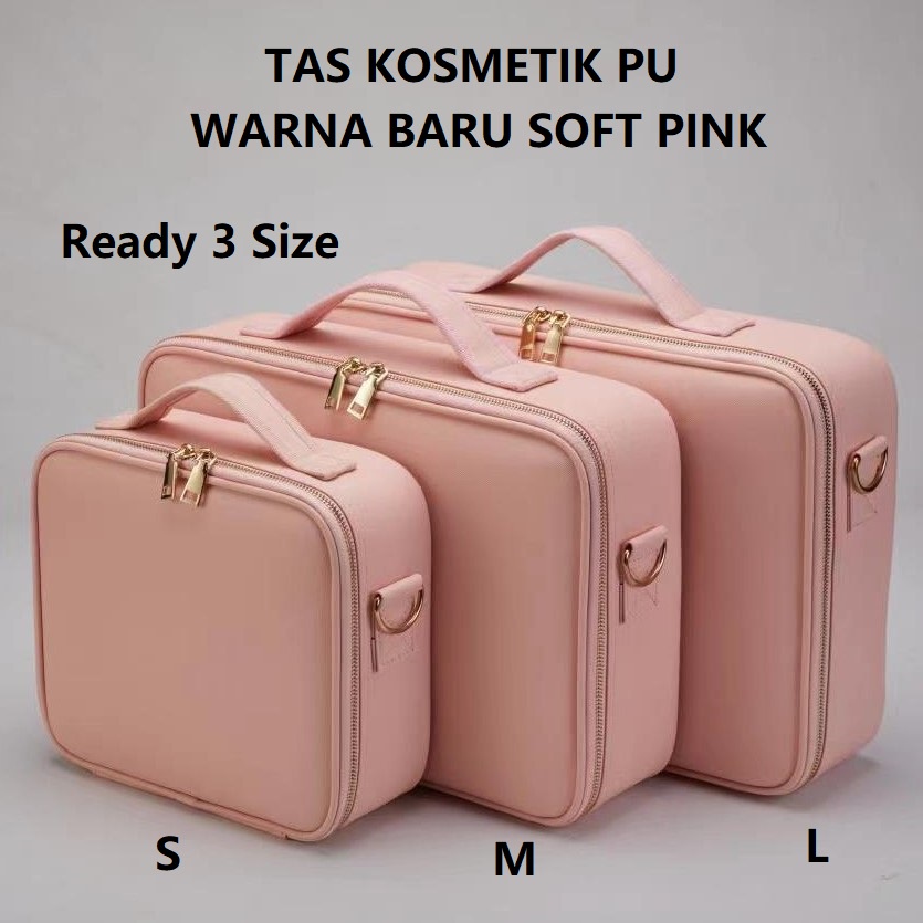 Jual New Arrival Tas kosmetik PU Soft Pink Tas Make up Beauty Case ...