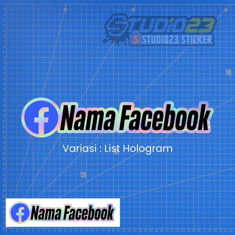 Jual Stiker Nama Facebook Custom Hologram, Cutting sticker nama FB | Shopee Indonesia