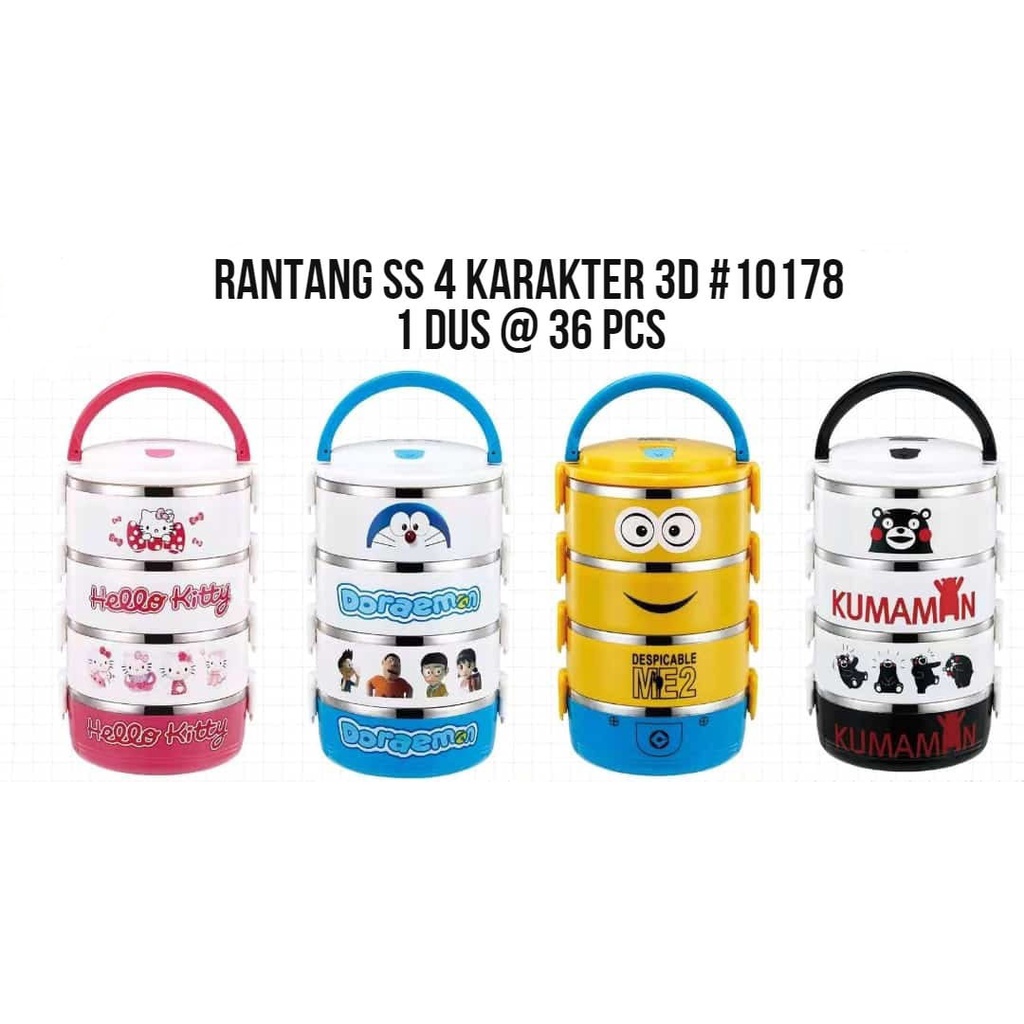 Jual Rantang Karakter 4 Susun Lunch Box Tempat Nasi Sayur Motif Lucu ...