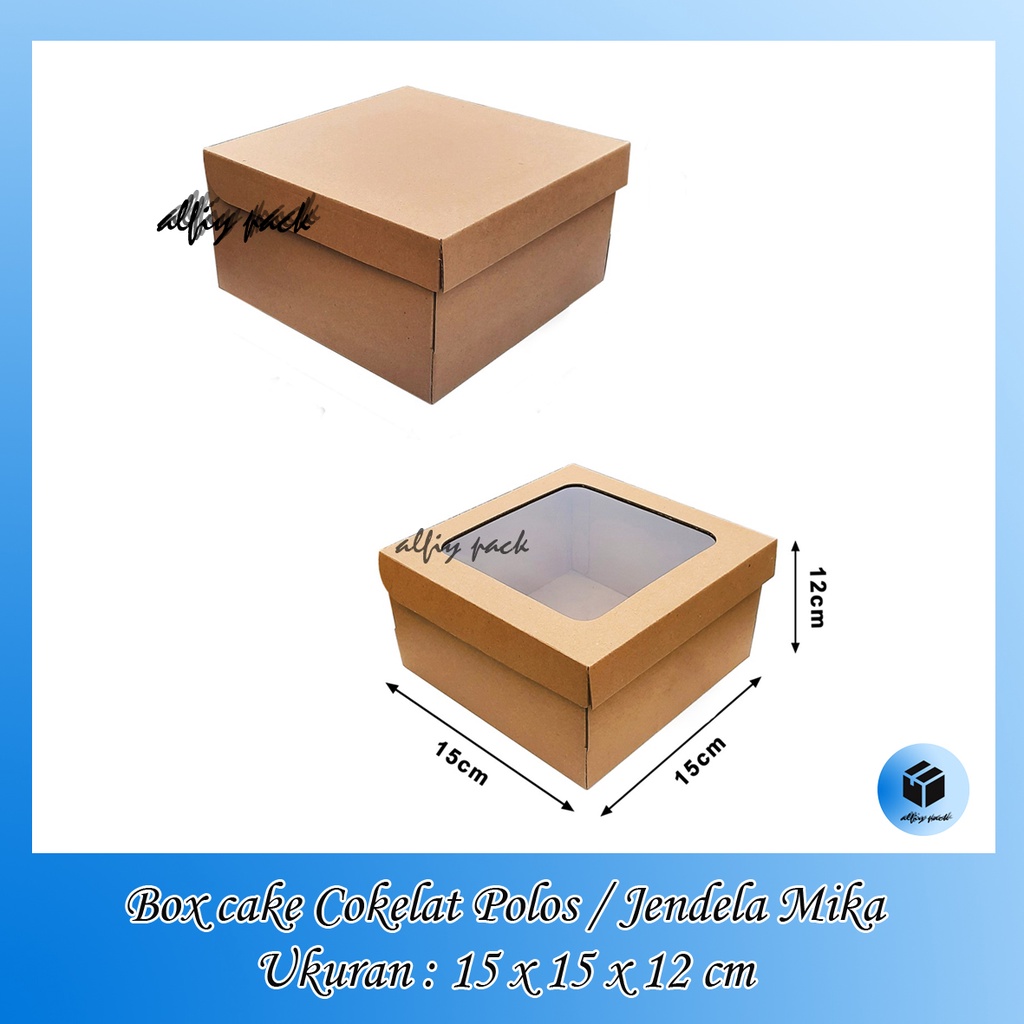 Jual 1pack isi 10pcs BOX CAKE TART COKELAT POLOS / JENDELA MIKA UKURAN ...