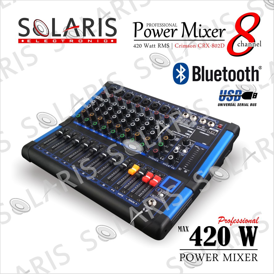 Jual MIXER POWER 8 Channel BLUETOOTH USB 99 DSP CRIMSON CRX-802 D | Shopee Indonesia