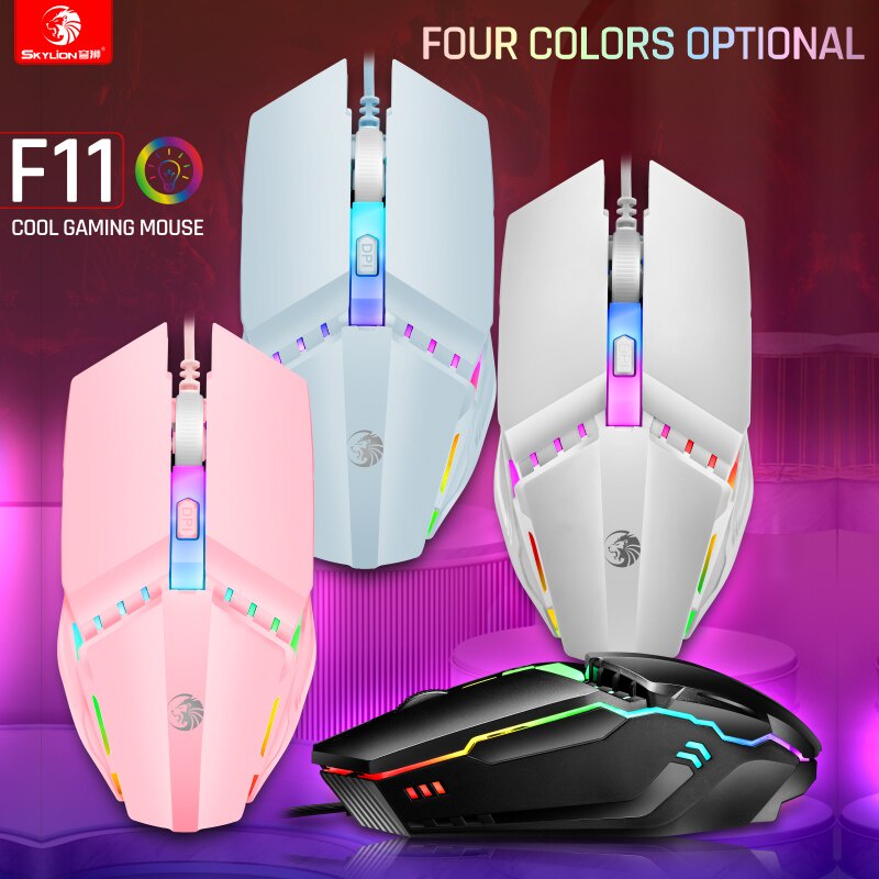 Jual Mouse Kabel/USB Wired Mouse Gaming RGB Pink Mouse Cantik untuk ...