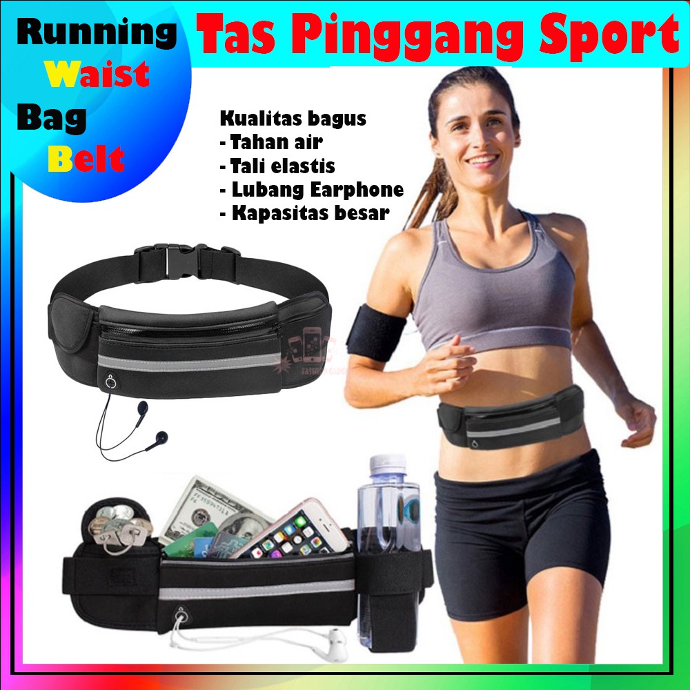 Jual Tas Ikat Pinggang Lari Sepeda Olahraga Gym Running Waist Bag Belt ...