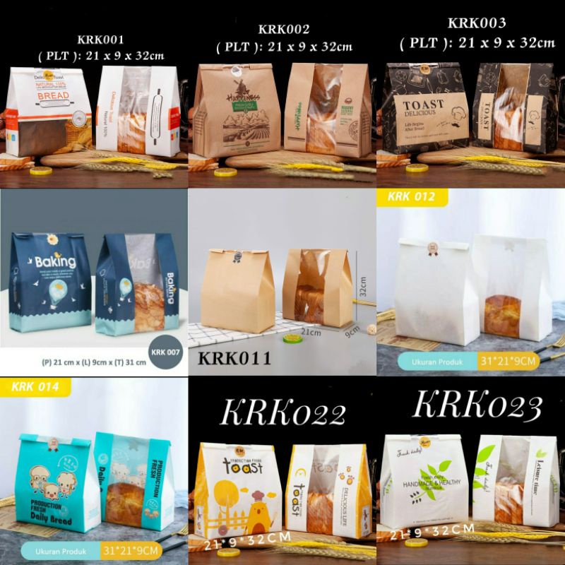 Jual Packaging Kertas Roti (25pc) Kemasan Kertas Roti/ Bungkus Roti ...