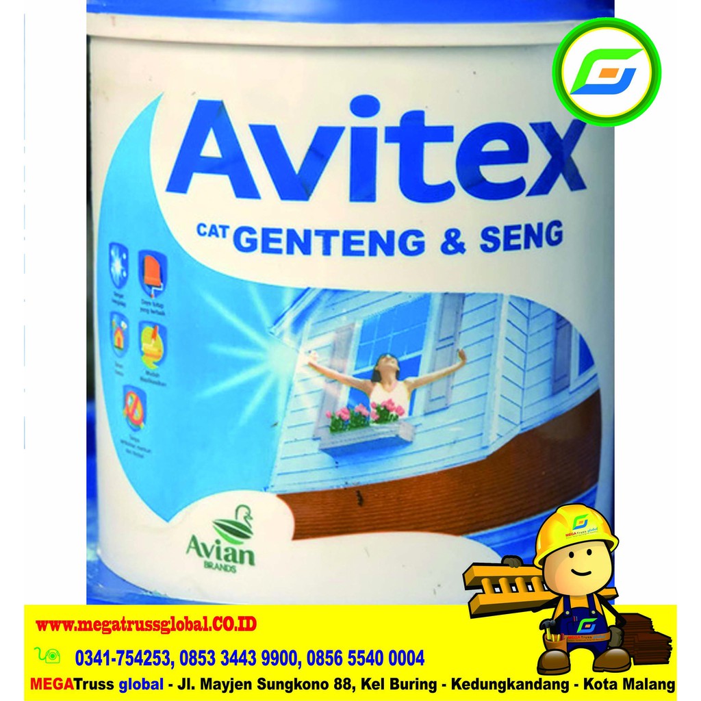 Jual Cat Genteng dan Seng Premium AVITEX 4 Kg - AVIAN- cat genteng atap ...
