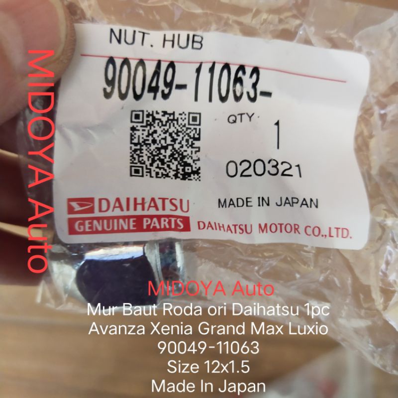 Jual Mur Baut Roda Avanza Xenia Grand Max Luxio ori Daihatsu 90049-11063 Made In Japan 1pc ...