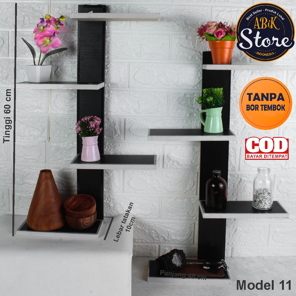 Jual Rak Dinding Tempel 1 Set 4 Tingkat | Rak Minimalis | Rak Gantung ...