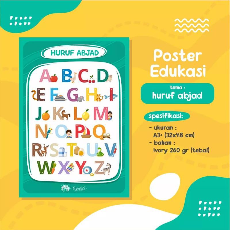 Jual kiyakiyakids ~ Poster ABC - Poster Alphabeth - Poster Edukasi Anak ...