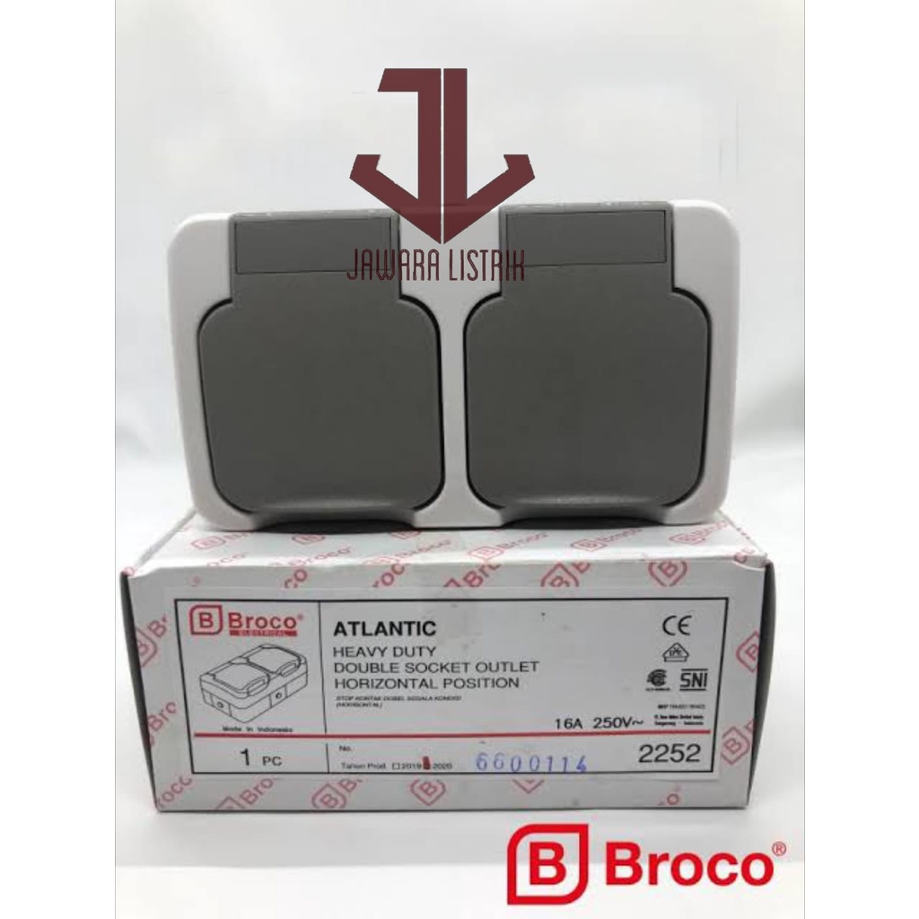 Jual STOP KONTAK 2 GANG BROCO ATLANTIC 2252 OUTBOW WATERPROOF | Shopee ...