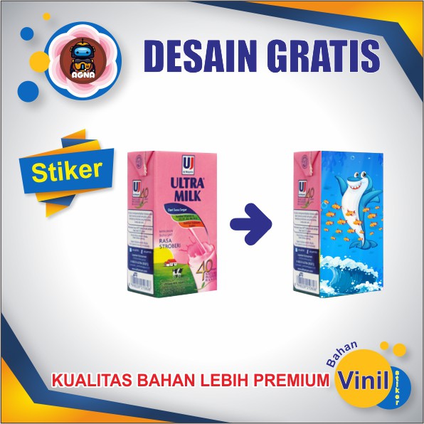 Jual Custom Stiker Label Susu Wrapper Ultramilk Mini (HABIS) | Shopee ...