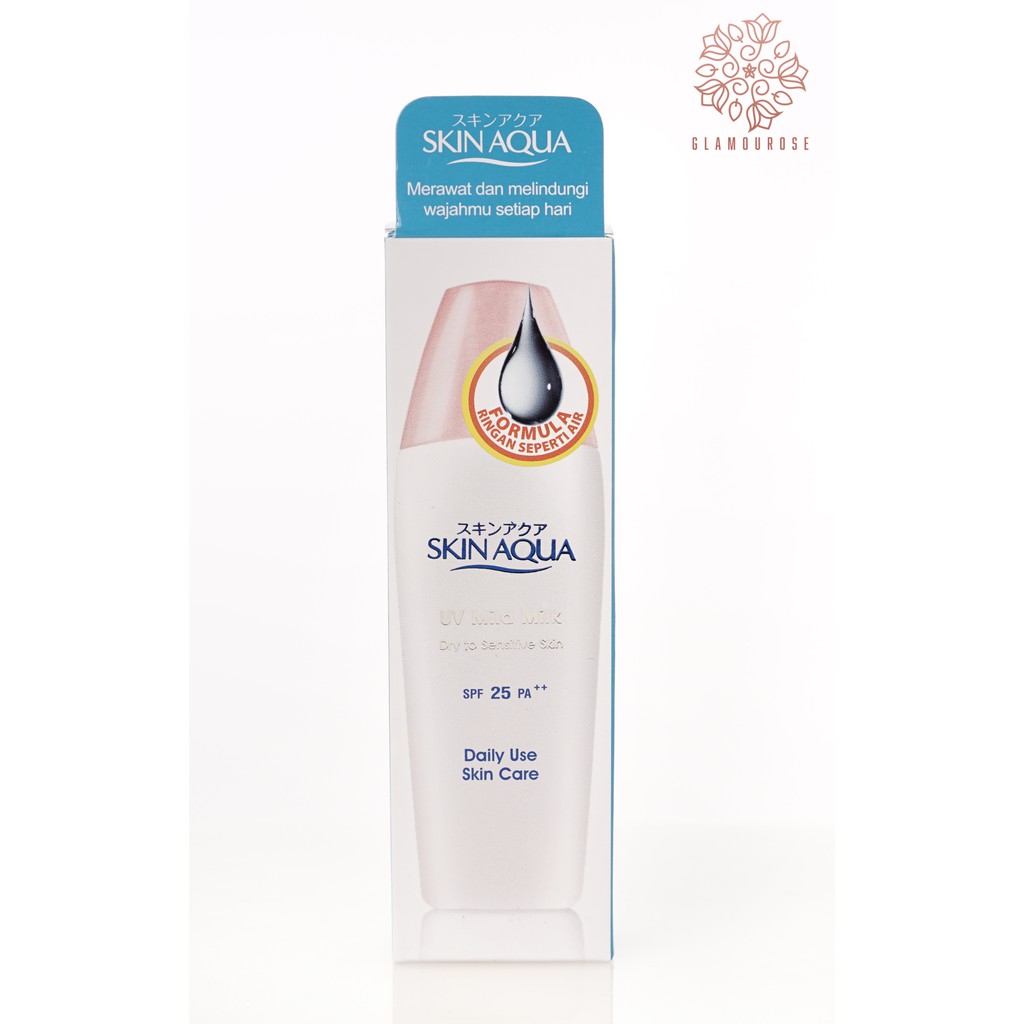 Jual Skin Aqua UV Mild Milk Dry To Sensitive Skin SPF 25 PA++( PINK ...