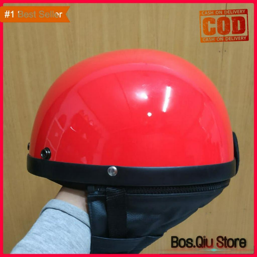 Jual HELM CHIPS RETRO VINTAGE POLOS MERAH RED FERRARI | Shopee Indonesia