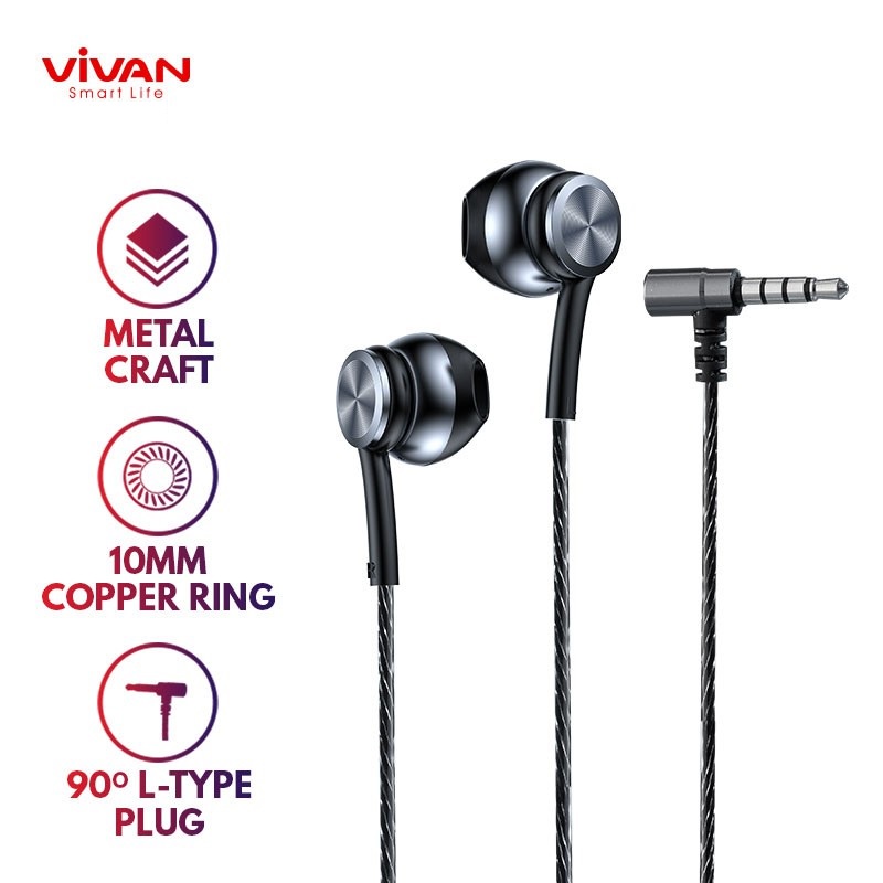 Jual VIVAN Q12 EARPHONE GAMING KONEKTOR JACK 90° TIPE L SIKU DEEP BASS ...