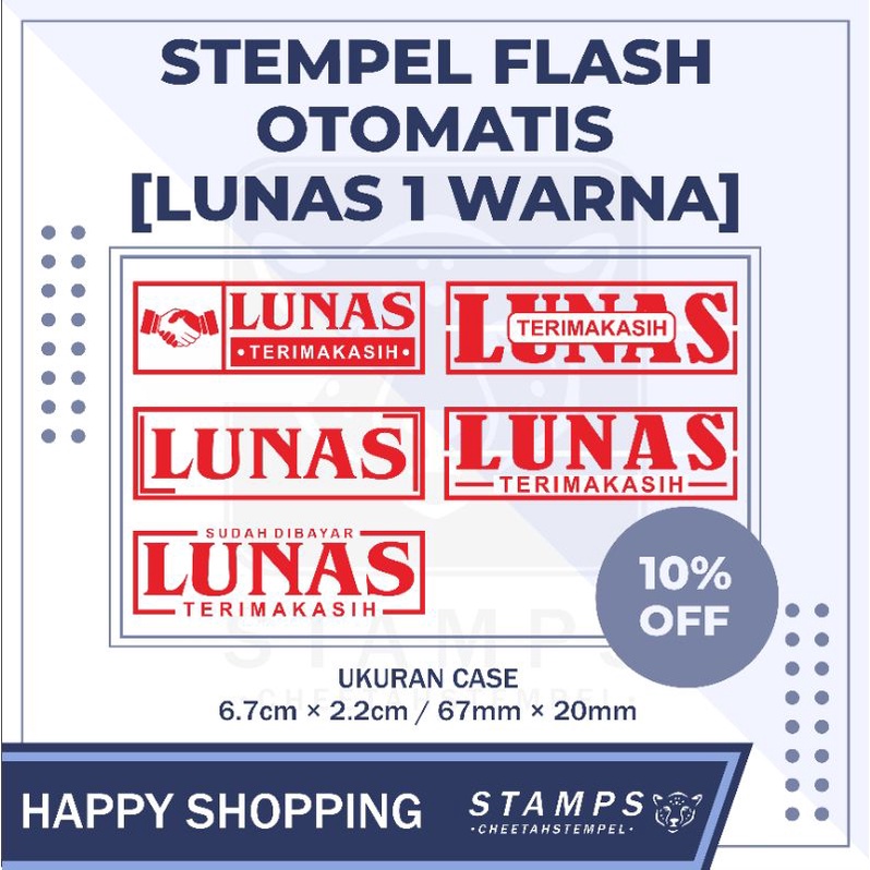 Jual STEMPEL LUNAS, STEMPEL OTOMATIS, STEMPEL FLASH 67mmx22mm | Shopee Indonesia