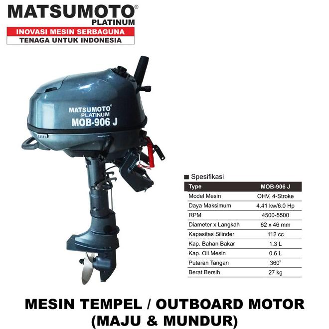 Jual Mesin Tempel Outboard Motor Matsumoto Type Mob 906 J | Shopee ...
