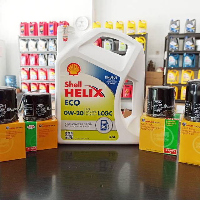 Jual Shell Helix Eco 0w-20 Fully Synthetic & Filter Oli Aspira Astra ...