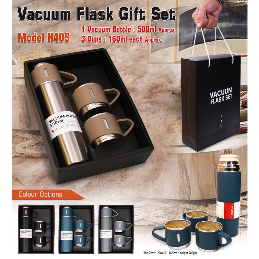 Jual Termos Vacuum Flask Gift Set Hampers 500ml Cangkir Set | Shopee ...