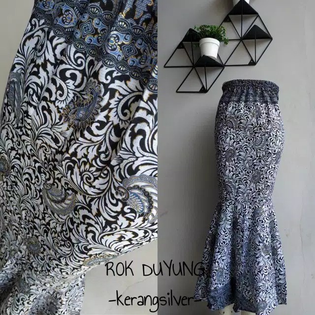 Jual ( Gallery Batik ) Rok duyung batik motif kerang silver / rok ...