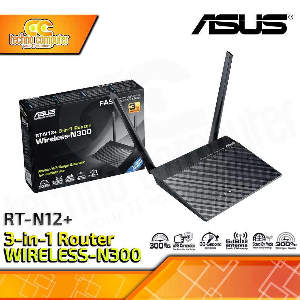 Jual ROUTER ASUS RT-N12+ N300 3-in-1 Wireless Router / Access Point ...