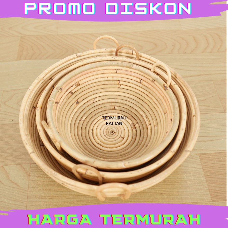 Jual Mangkok Rotan Alami Warna Natural Aesthetic High Quality Standar ...