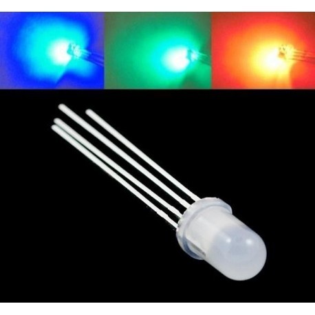 Jual LED RGB 5mm Common Anode Cathode 4 Pin Tri Color Diffused Anoda ...