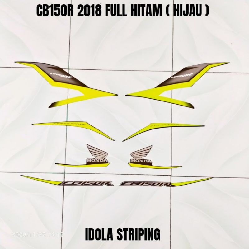 Jual Striping CB150R 2018 Full Hitam ( Hijau ) | Shopee Indonesia