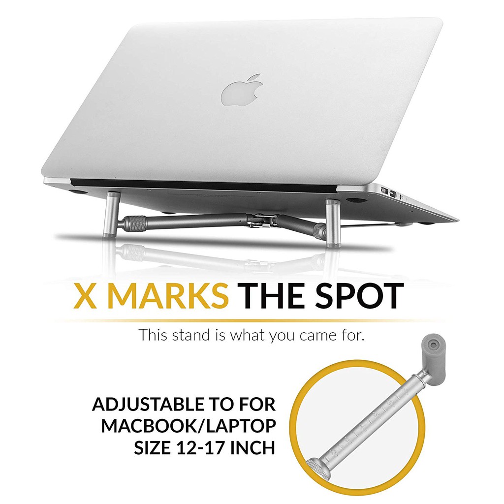 Jual X-Stand Aluminum Foldable Laptop Macbook Stand 12-17 Inch | Shopee ...