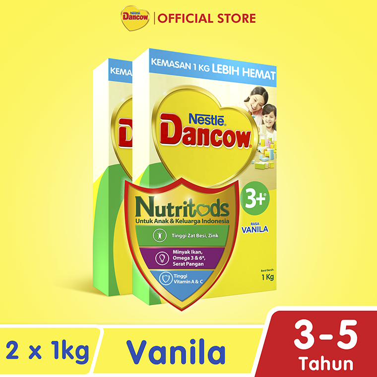 Jual Nestle Dancow 3+ dengan Nutritods Susu Pertumbuhan Rasa Vanila 3-5 ...