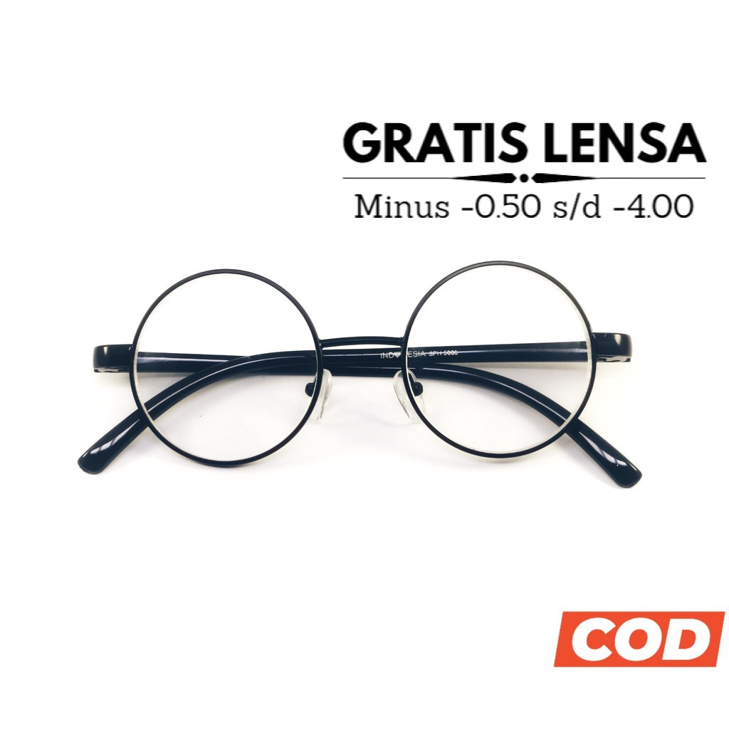 Jual Kacamata Minus Pria Wanita Kaca Mata Lensa Bulat Boboho Min Unisex ...