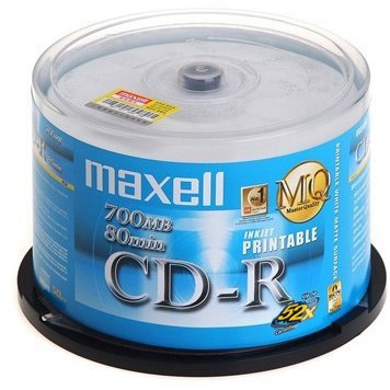 Jual CDR Printable Maxell CD-R white surface CD blank Inkjet Printable CD-R Maxell Printable ...